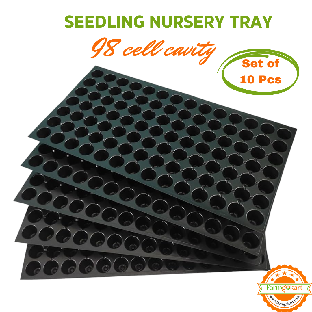 Pack of 10 Piece - 98 Cells Cavity Seedling and Nursery Trays – Farmgokart