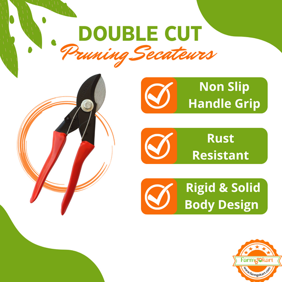 Double Cut Prunning Secateurs -(Anvil Pruner ) – Farmgokart